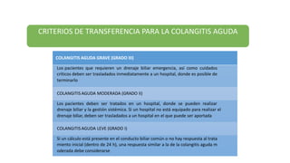 Colangitis dx y clasif segun criterio de tokio2018 | PPTX