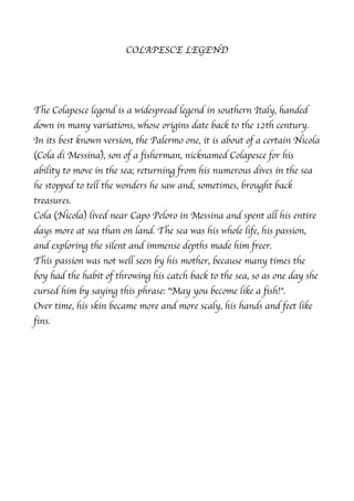 Colapesce legend | PDF