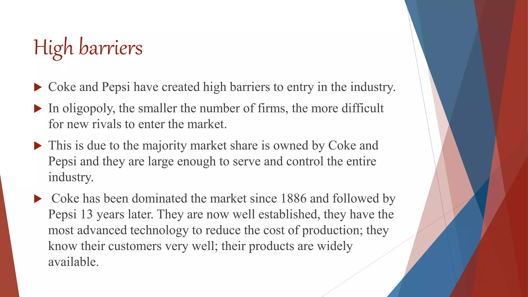 Cola wars Pepsi and Coke Oligopoly | PPTX
