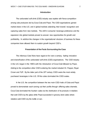 Cola wars Case Study Analysis | DOCX
