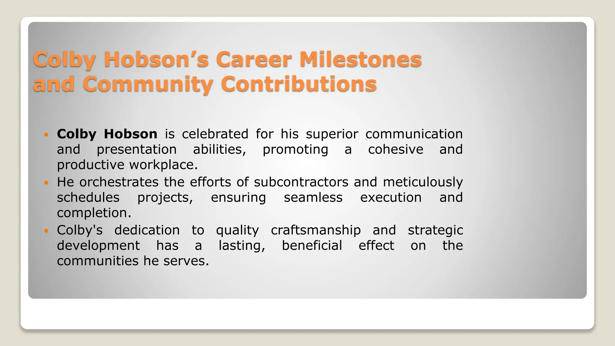 Colby Hobson: Driving Success in Construction and Making a Difference ...
