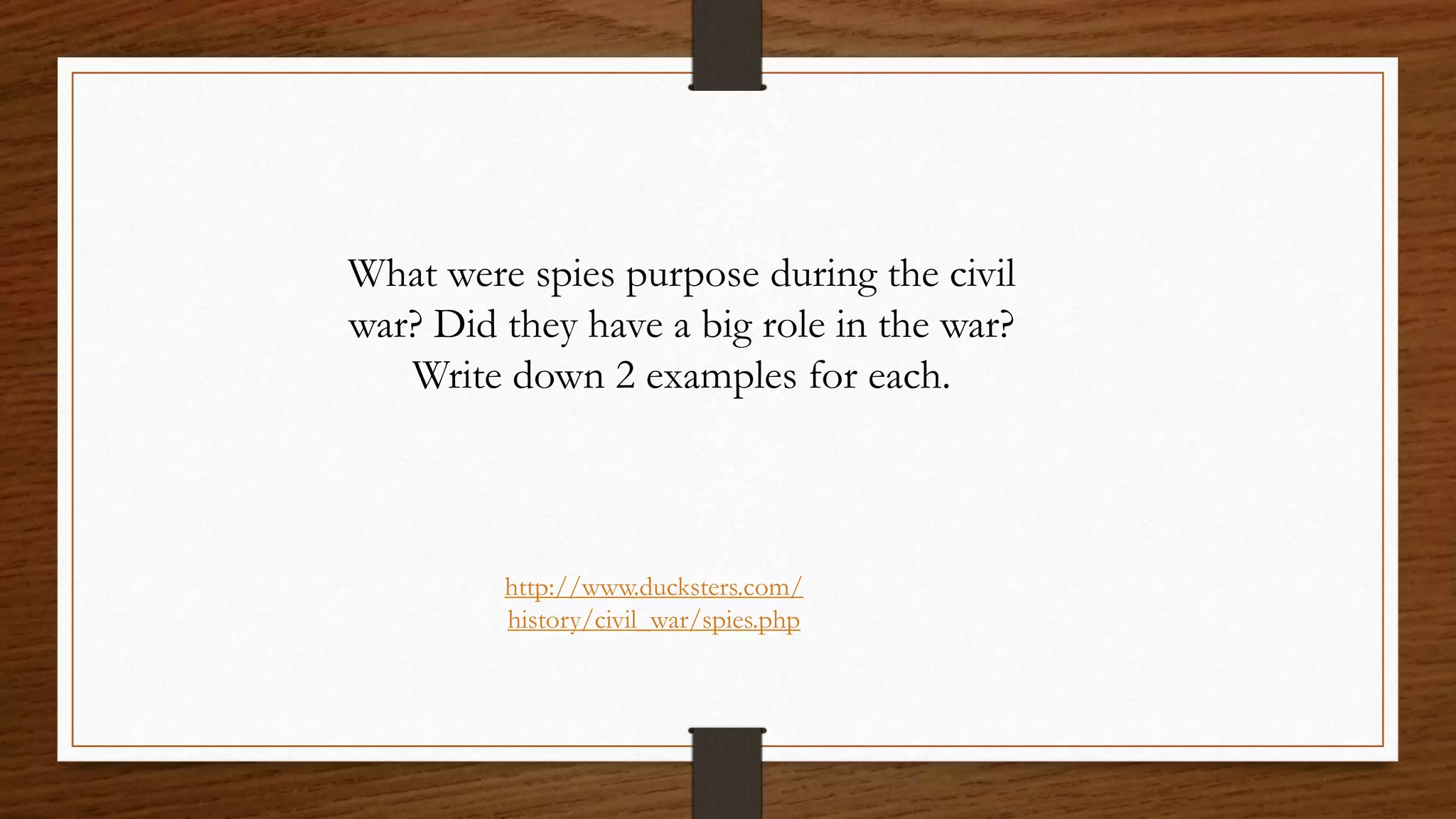 Spies During the Civil War | PPTX