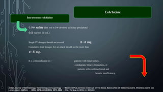 Colchicine pitfalls in management | PPTX