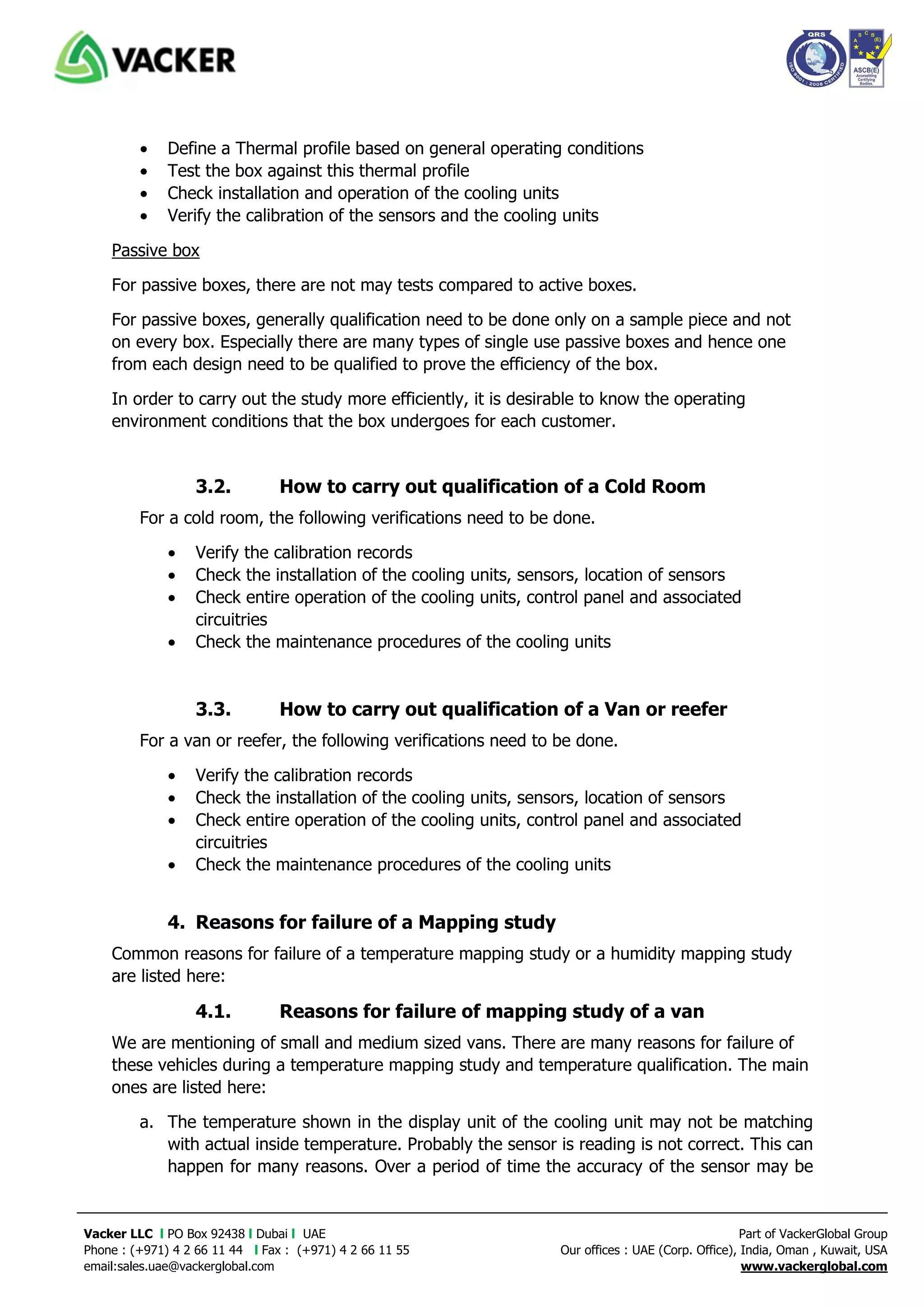 Guidelines for temperature mapping study and qualification of cold ...