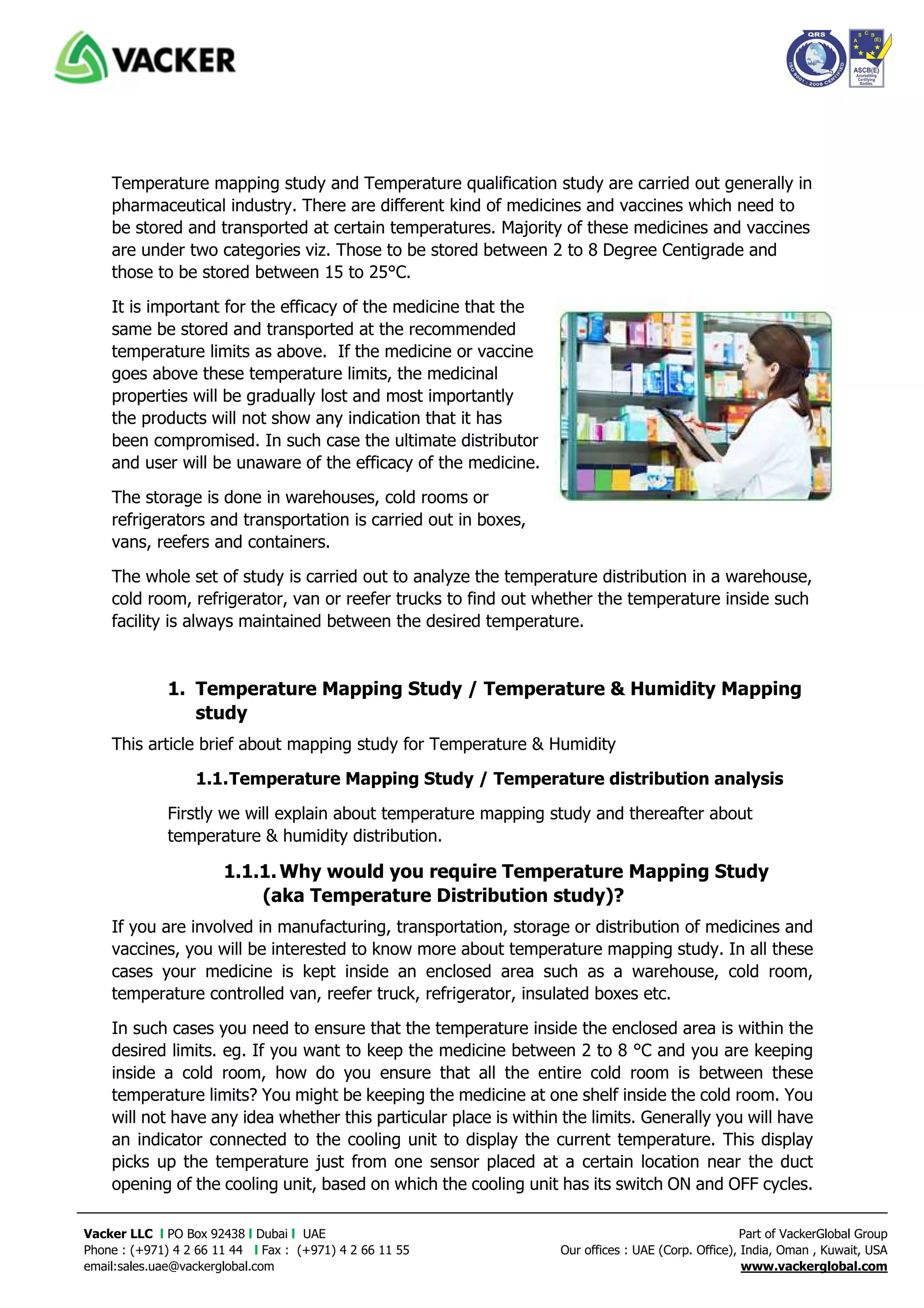 Guidelines for temperature mapping study and qualification of cold ...