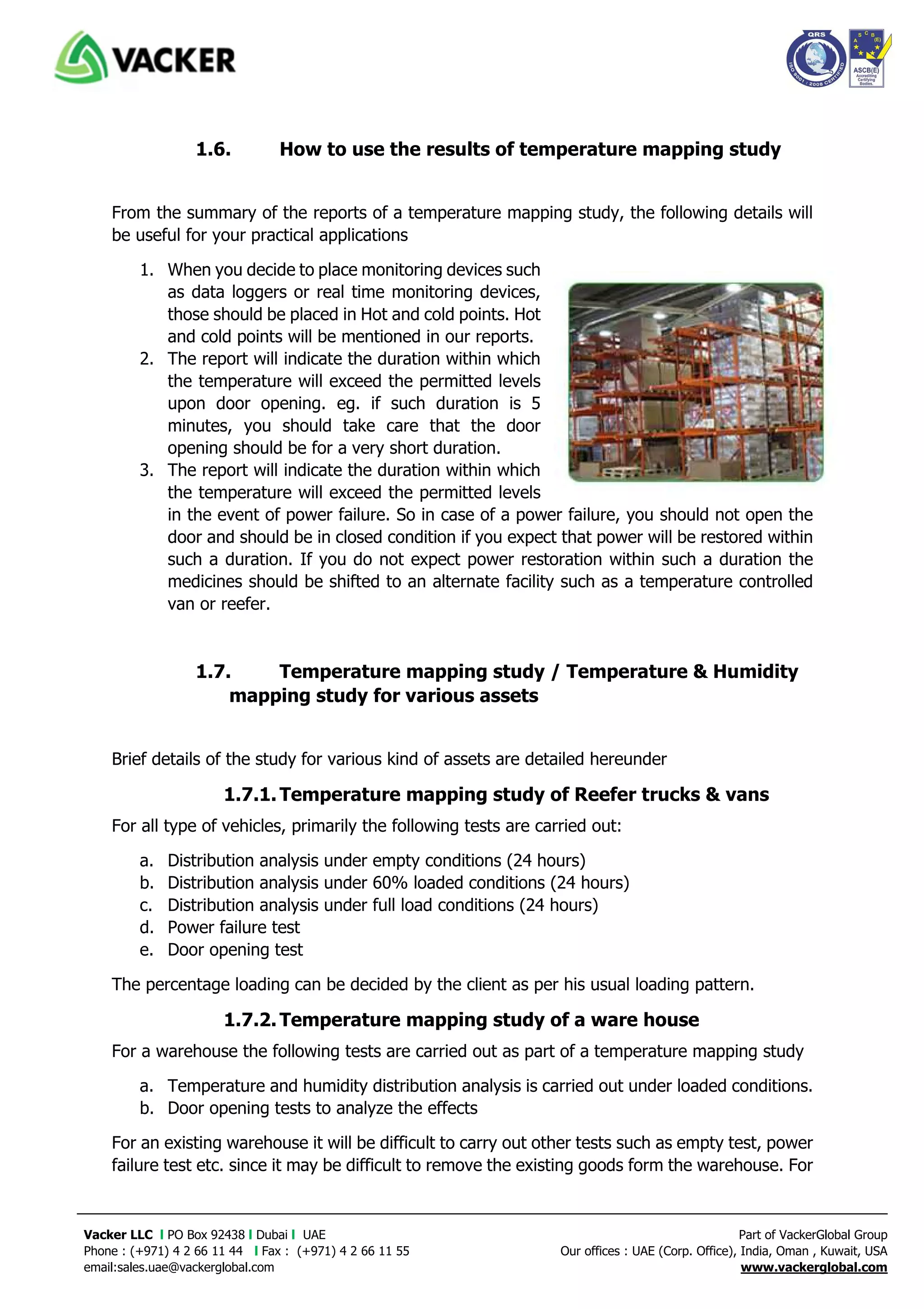 Guidelines for temperature mapping study and qualification of cold ...