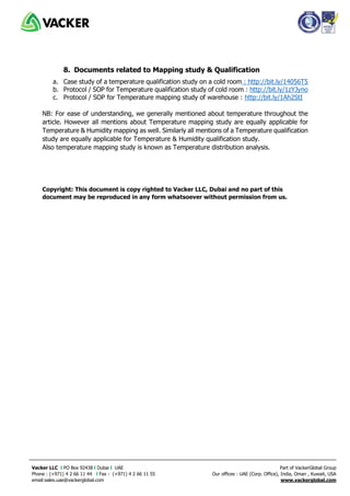 Guidelines for temperature mapping study and qualification of cold ...