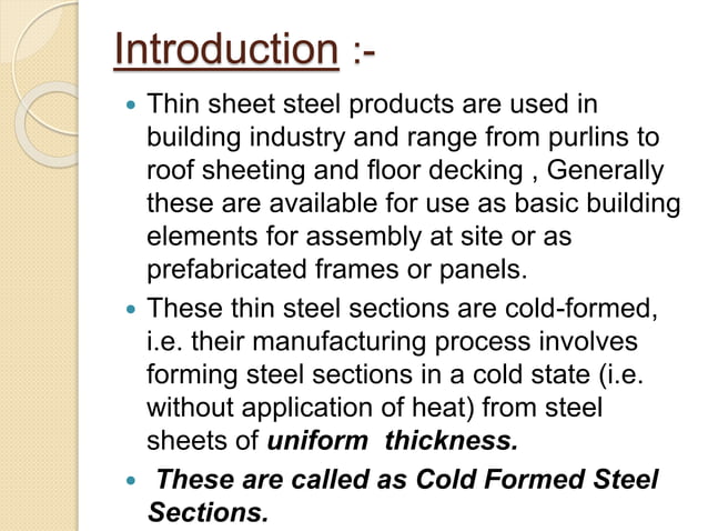 Cold-Formed-Steel-Sections.pptx | Business and Finance