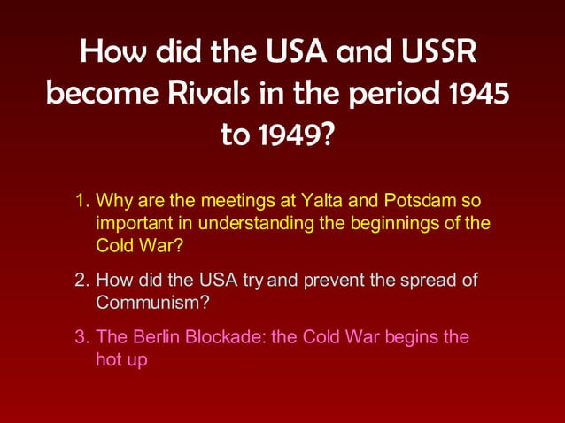 COLD WAR: How did the USA try and [prevent the spread of Communism? | PPT