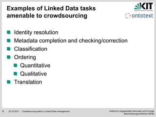 Crowdsourcing tasks in Linked Data management | PPT