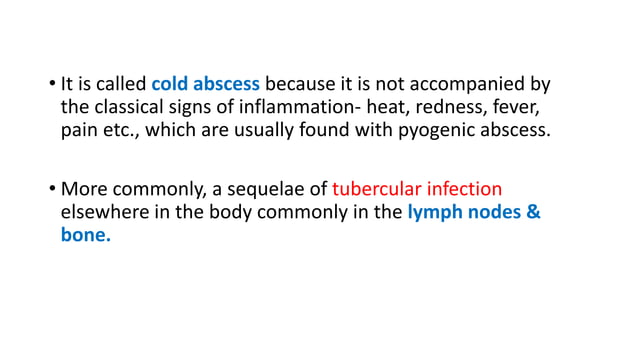 Cold abscess | PPT | Free Download