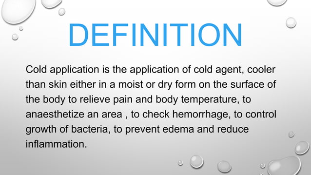 COLD APPLICATION.pptx | Blood Disorders | Diseases and Conditions