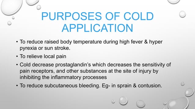 COLD APPLICATION.pptx | Blood Disorders | Diseases and Conditions