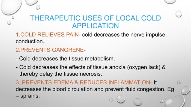 COLD APPLICATION.pptx | Blood Disorders | Diseases and Conditions