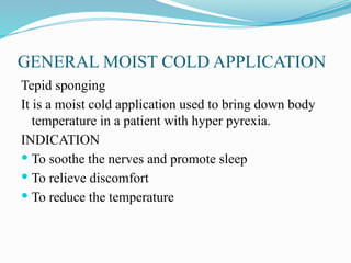 cold application Work with examples and instructions | PPTX