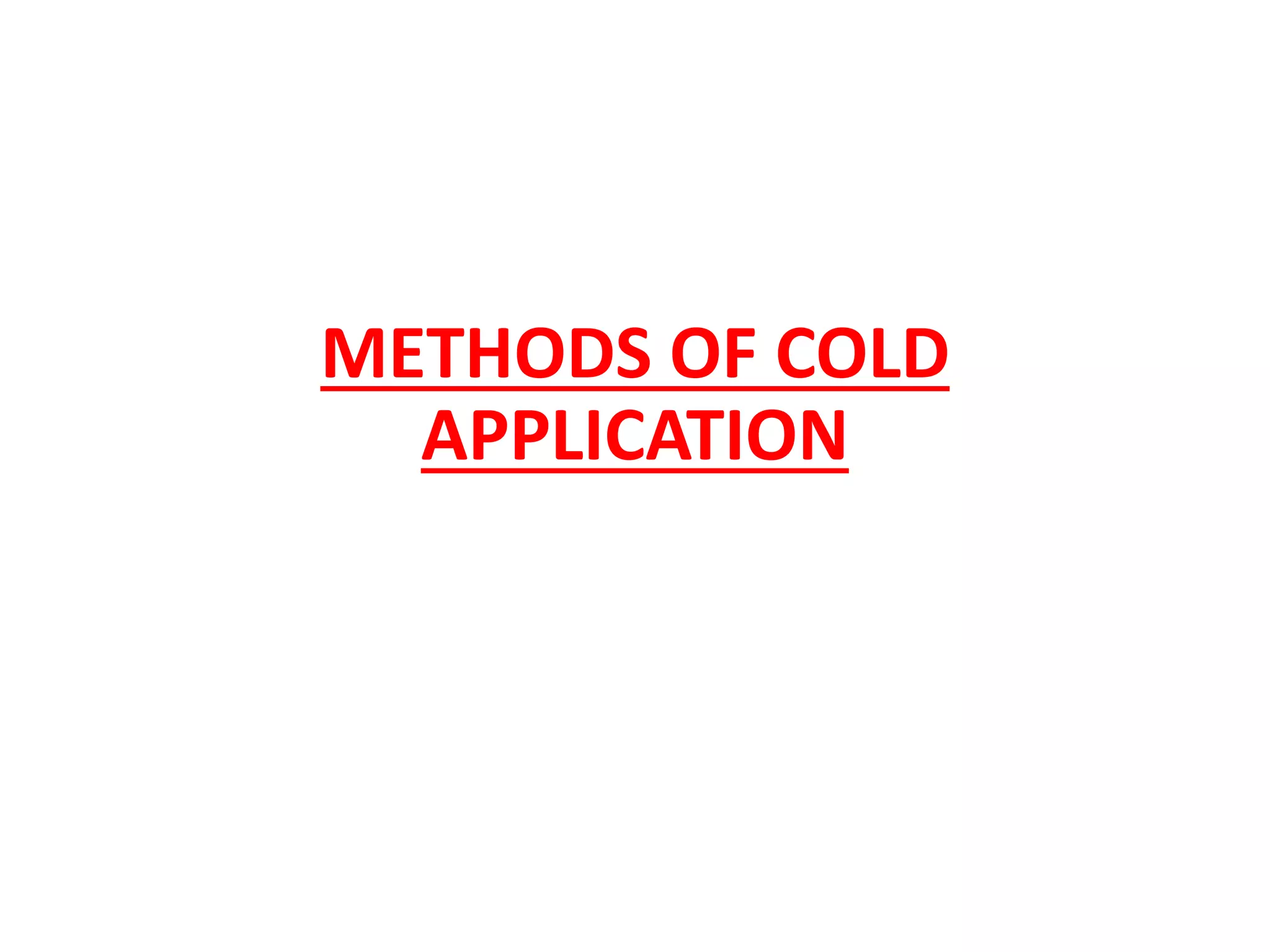 Cold application converted | PDF