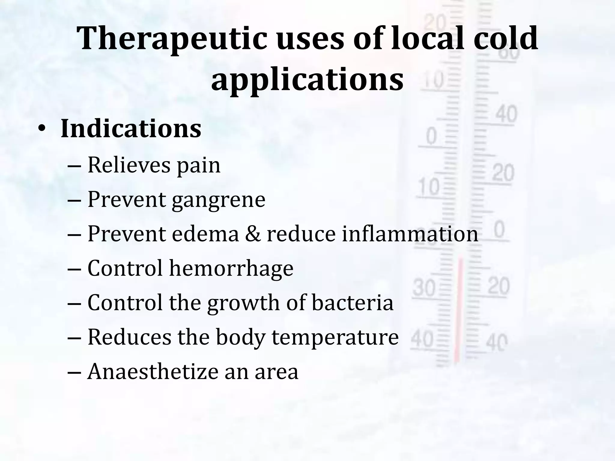 Cold applications | PPTX