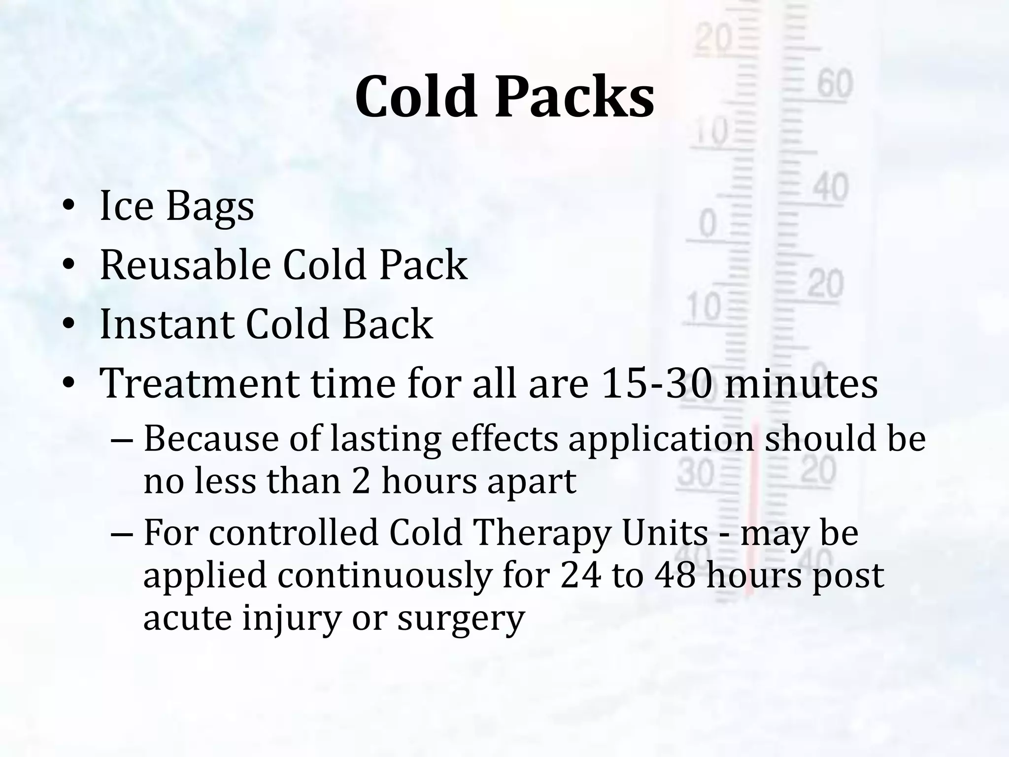 Cold applications | PPTX