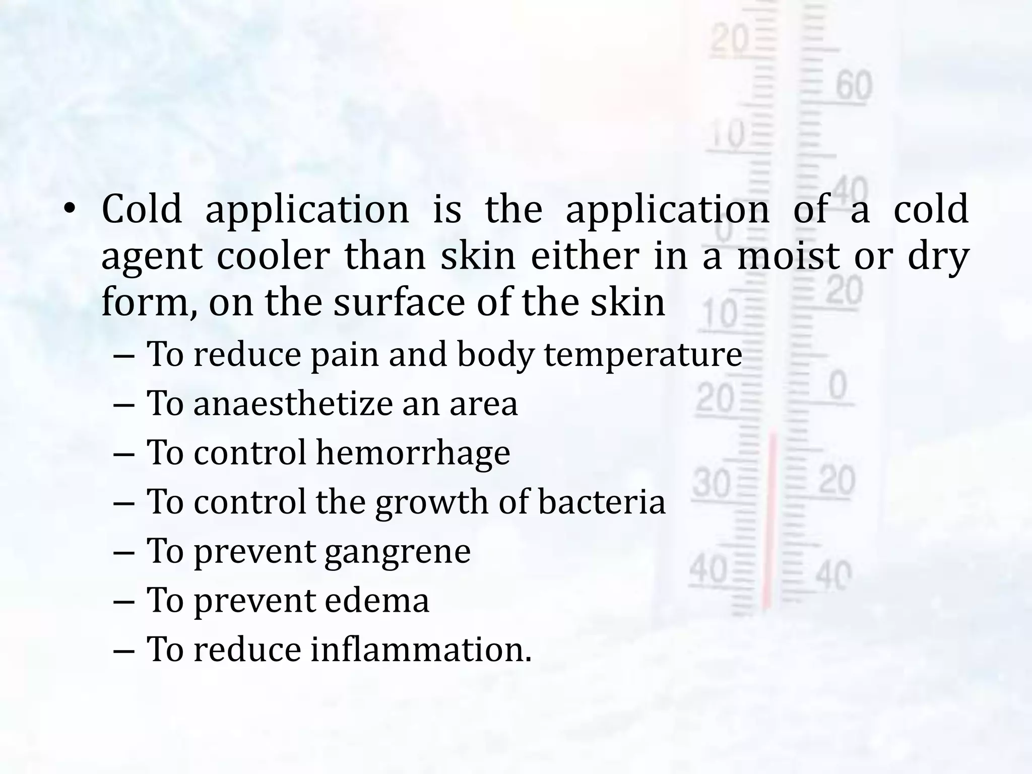 Cold applications | PPTX
