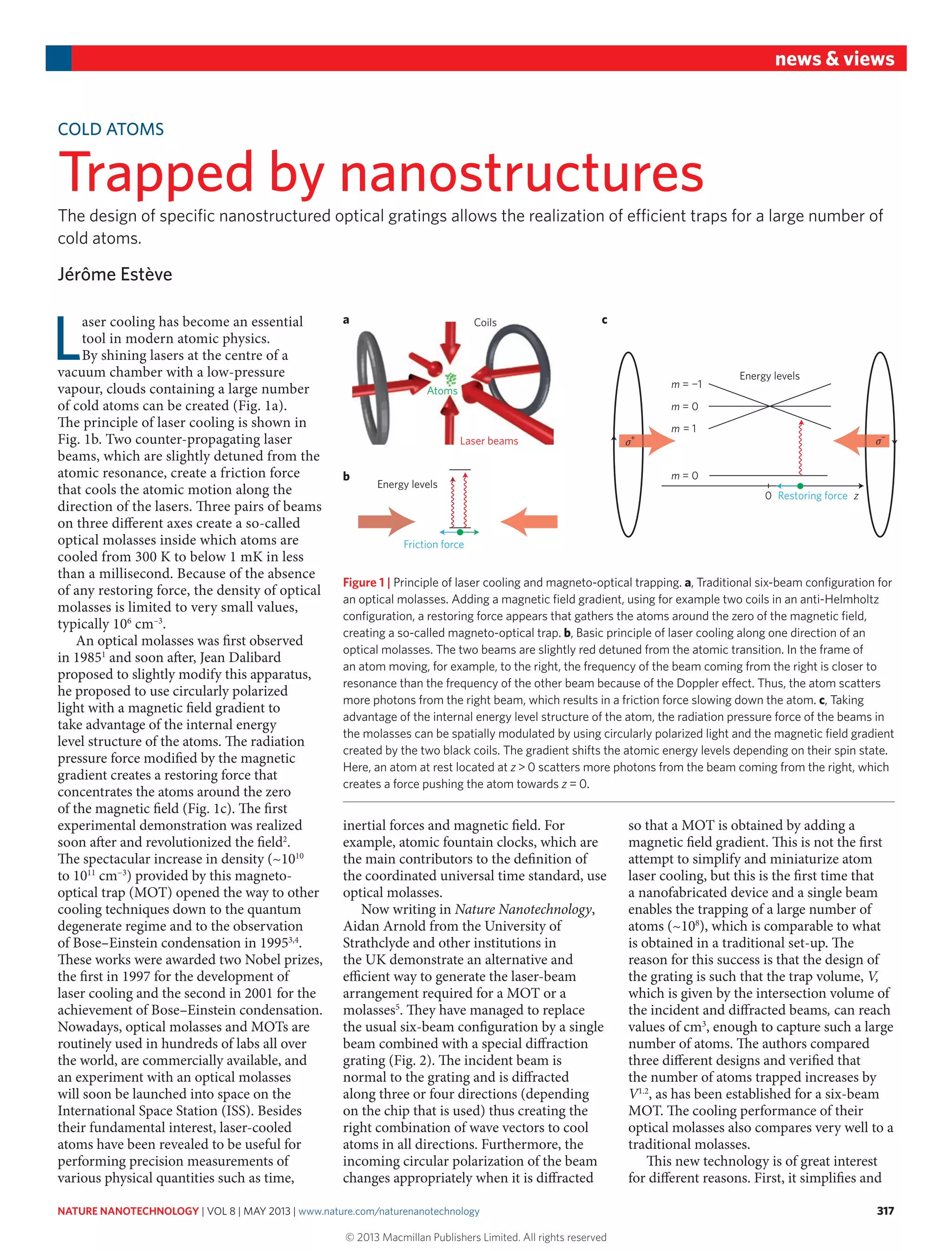 Cold atoms trapped by nanostructures | PDF