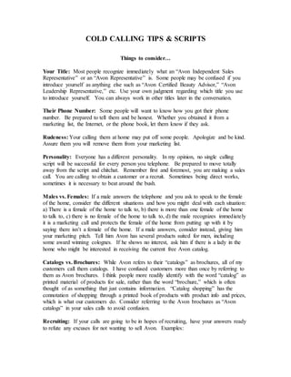 Cold calling tips and scripts | DOCX