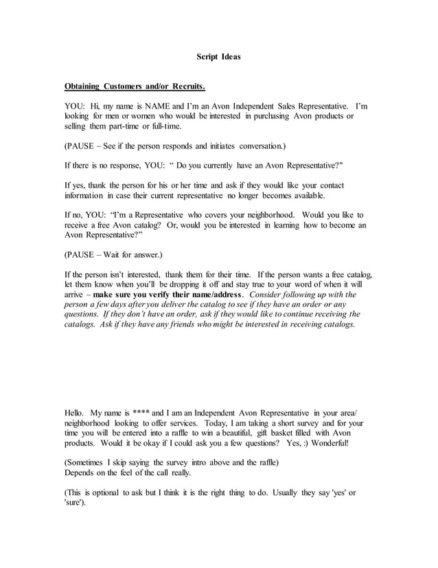 Cold calling tips and scripts | DOCX