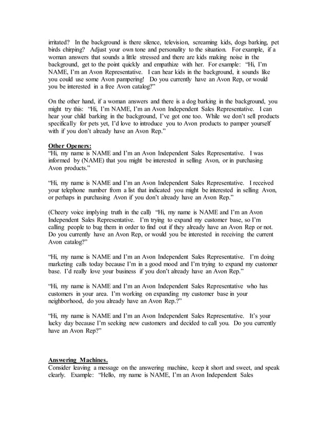 Cold calling tips and scripts | DOCX