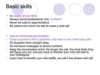 Cold Call Training 20100330 | PPT