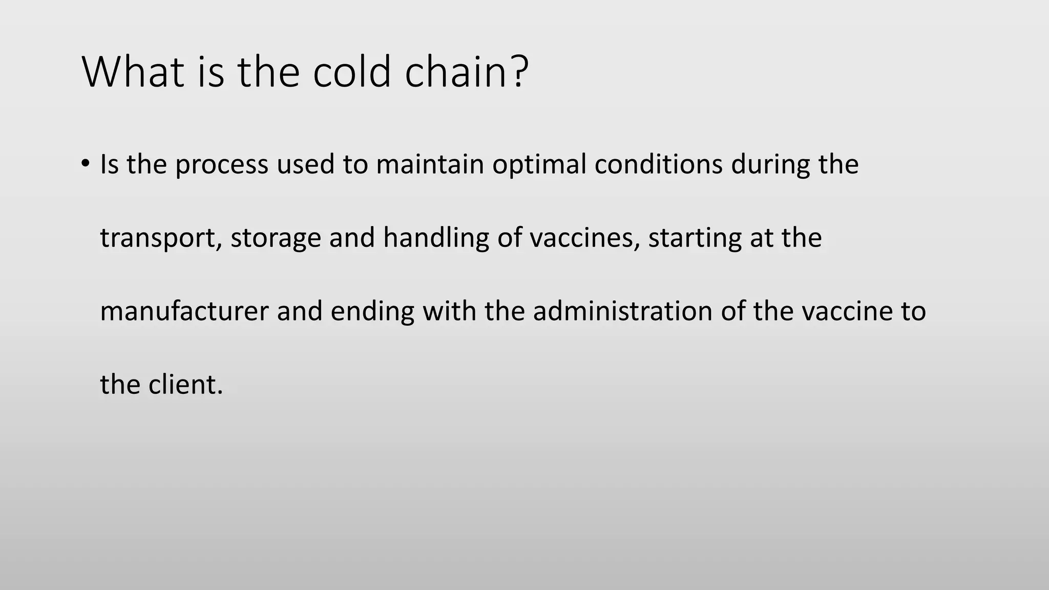 Cold chain | PPTX