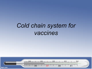 Cold chain system for vaccines | PPT
