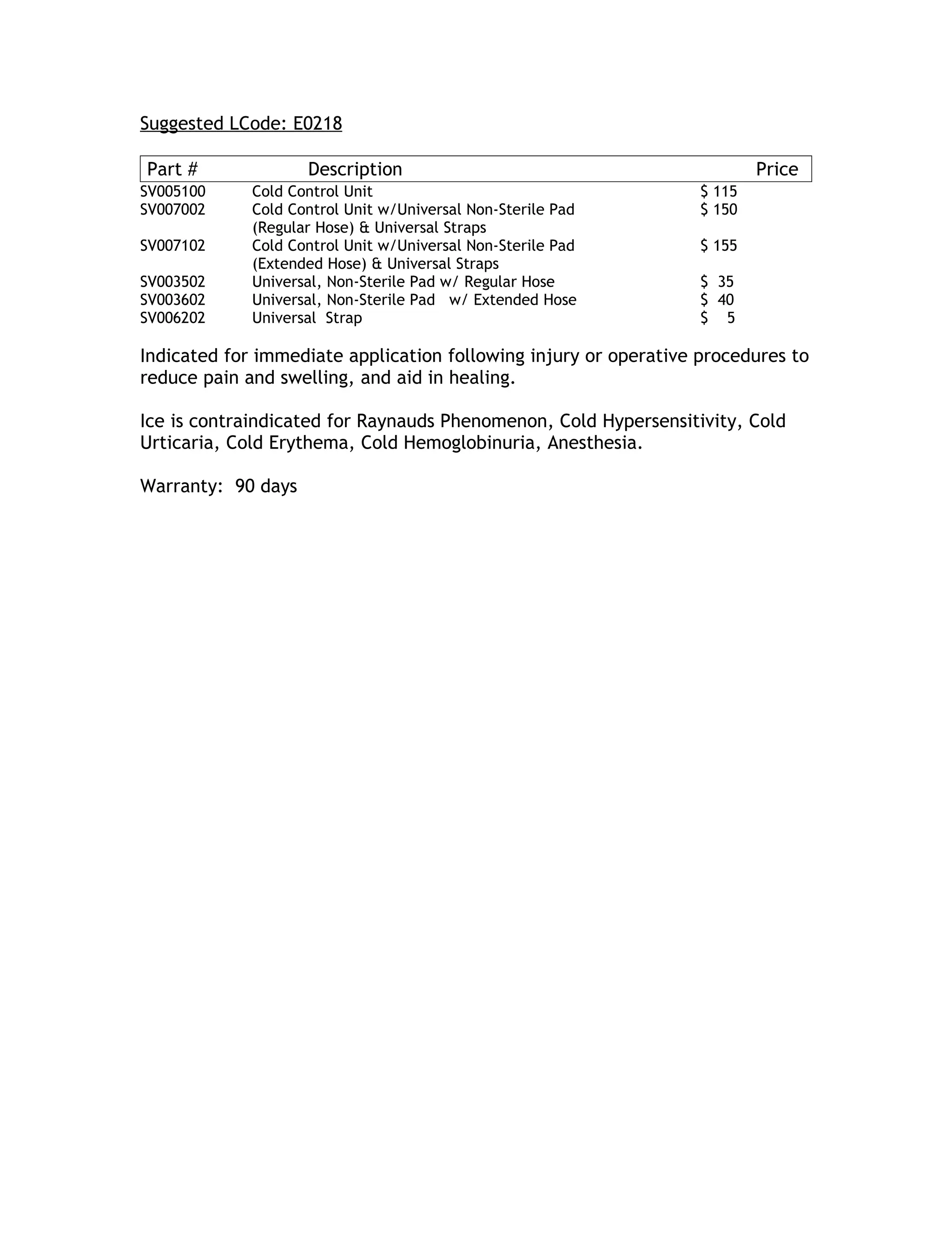 Cold control product profile | DOC