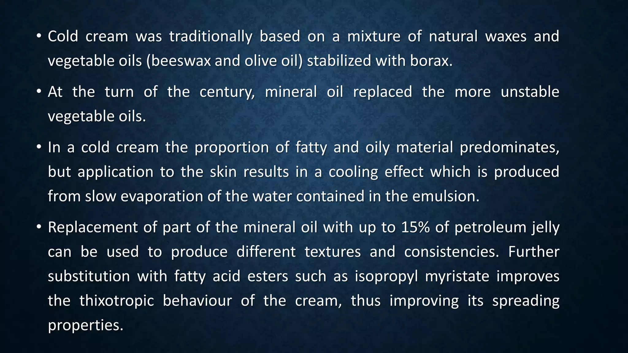 Cold cream vanishing cream | PPTX