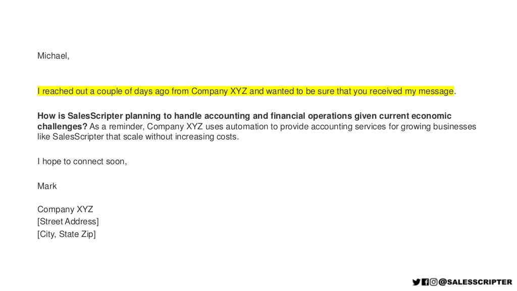 B2B Cold Email Example for Accounting Services | PPT | Free Download