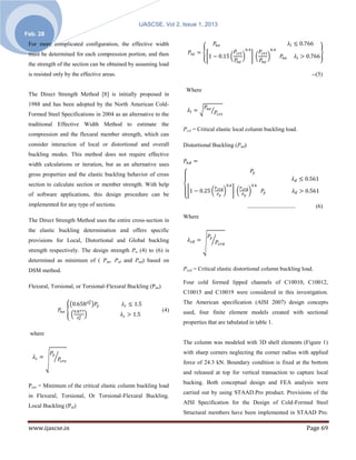 Theoretical study of axially compressed Cold Formed Steel Sections | PDF