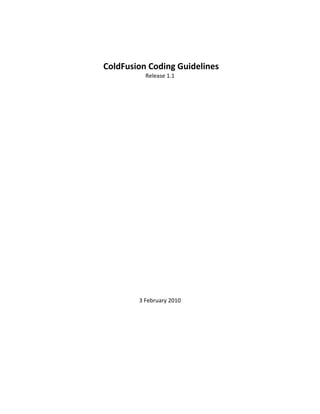 ColdFusion Coding Guidelines | PDF