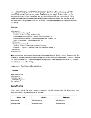 ColdFusion Coding Guidelines | PDF