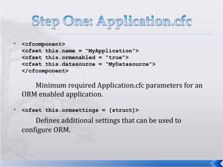 ColdFusion ORM | PPS