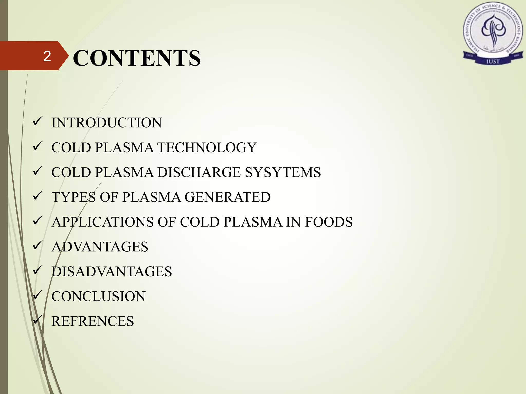 Cold plasma technology in food processing | PPTX