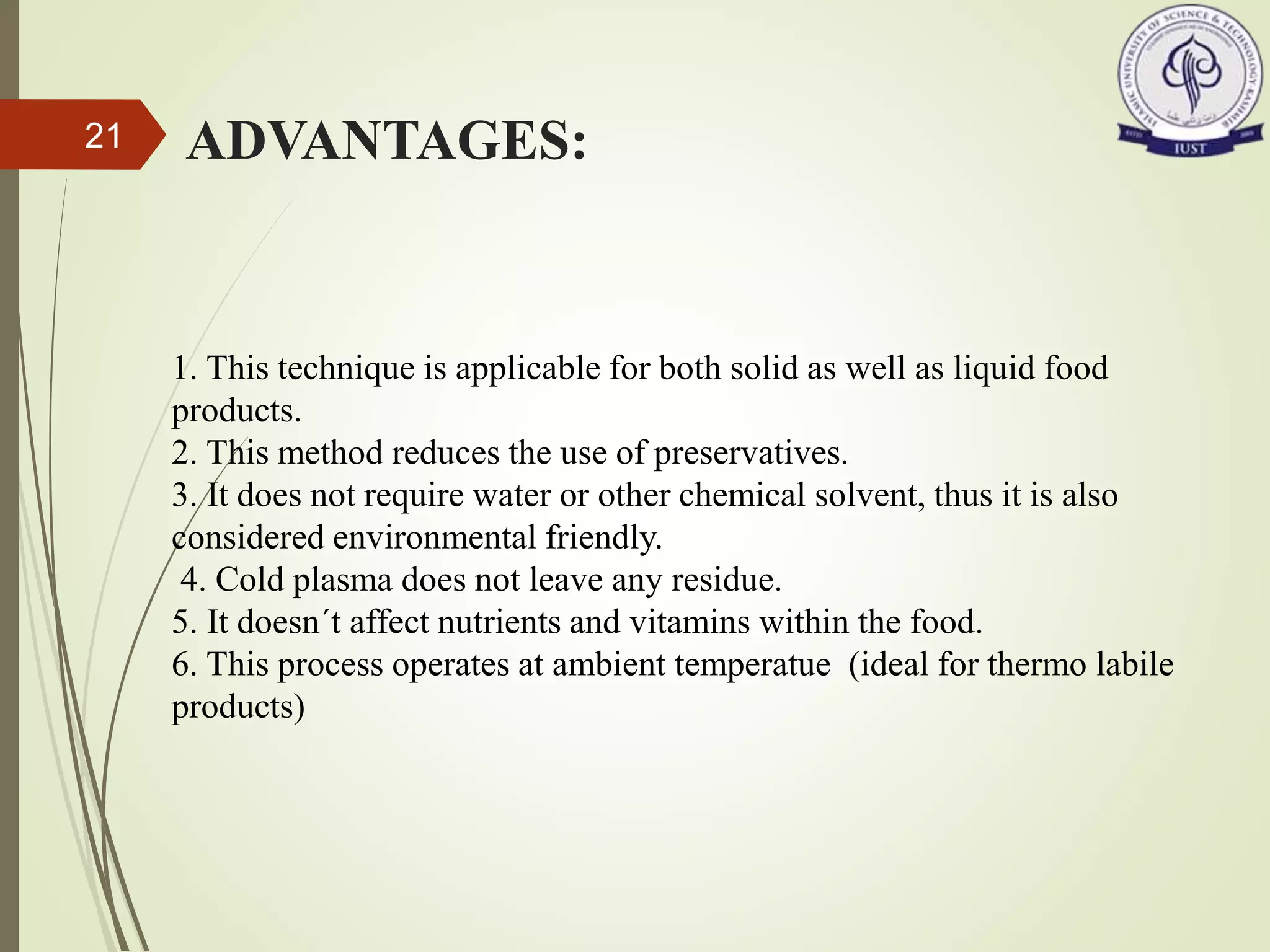 Cold plasma technology in food processing | PPTX