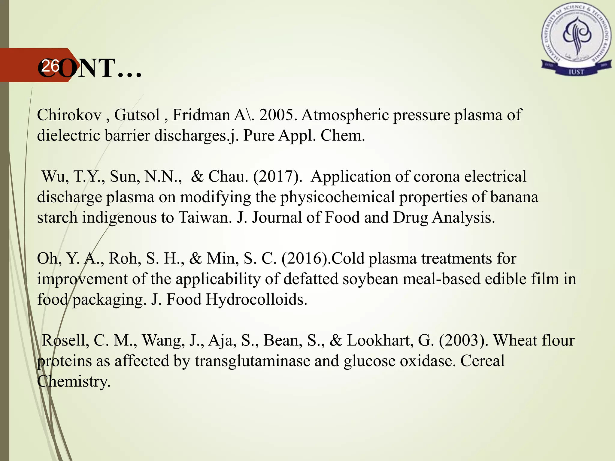 Cold plasma technology in food processing | PPTX