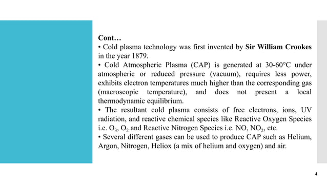 Cold Plasma Technology in Food | PPTX