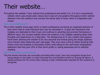 Coldplay Digipack Case Study | PPT