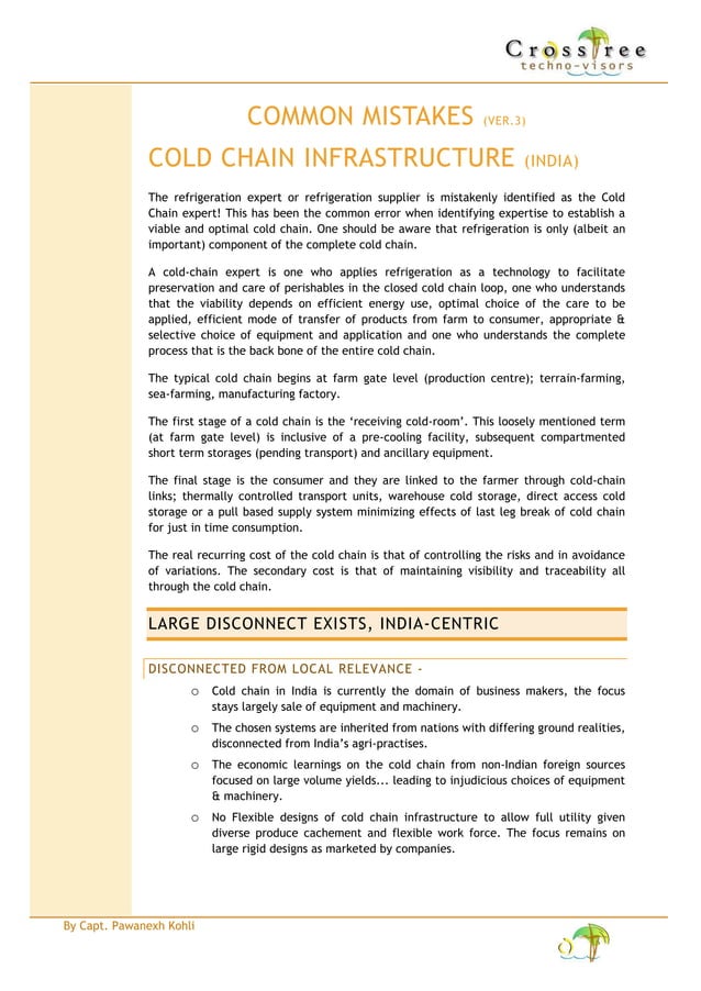 Mistakes-Cold Supply Chain (India) | PDF