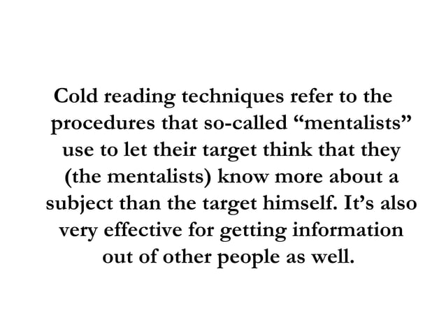 Cold Reading Techniques: 3 Awesome Cold Reading Techniques To Easily ...