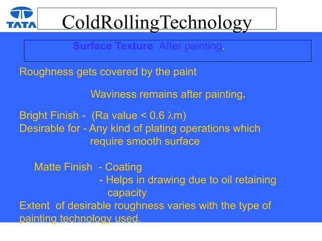 Cold Rolling fundamentals.PPT | Chemistry | Science