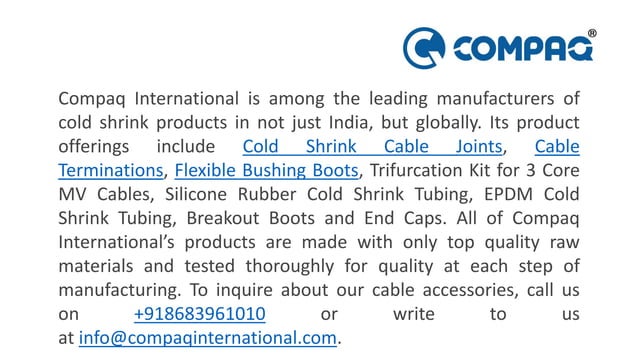 What is Cold Shrink Technology and What is it Used for? | PDF
