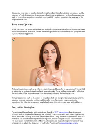 Cold Sores: Causes, Treatments, and Prevention Strategies | The ...