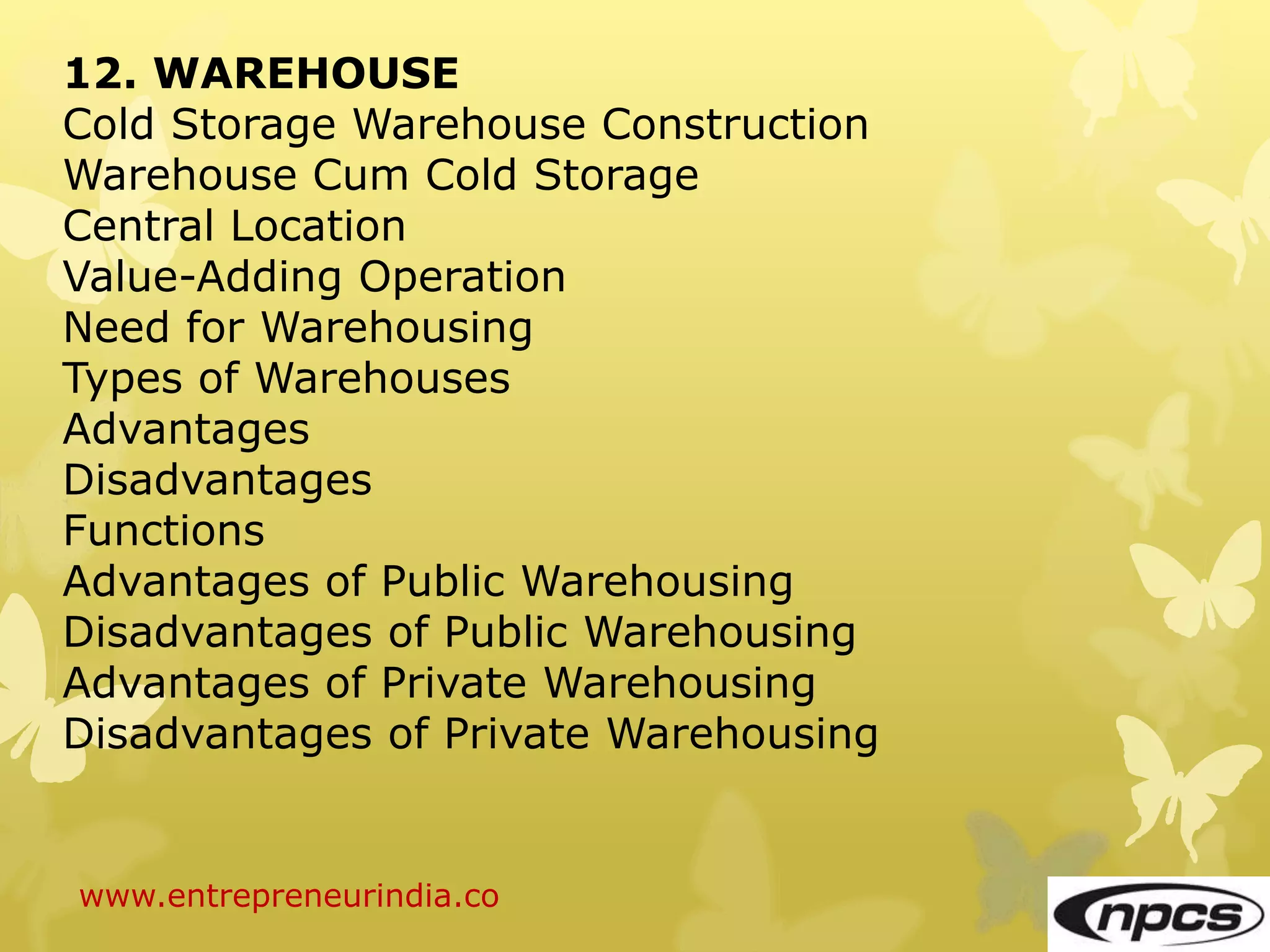 Cold Storage, Cold Chain & Warehouse | PPTX