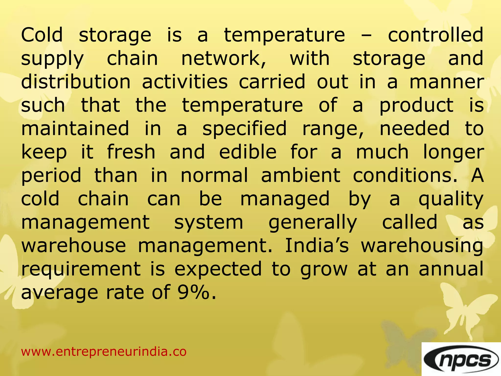 Cold Storage, Cold Chain & Warehouse | PPTX