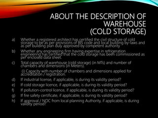 COLD STORAGE REGULATION. | PPT